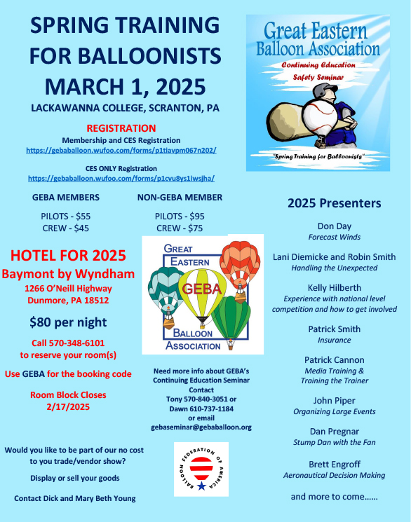 Continuing Education – Great Eastern Balloon Association